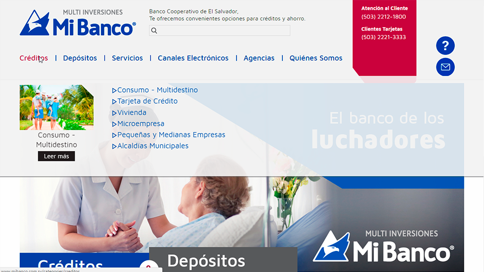 Sitio web Mi Banco
