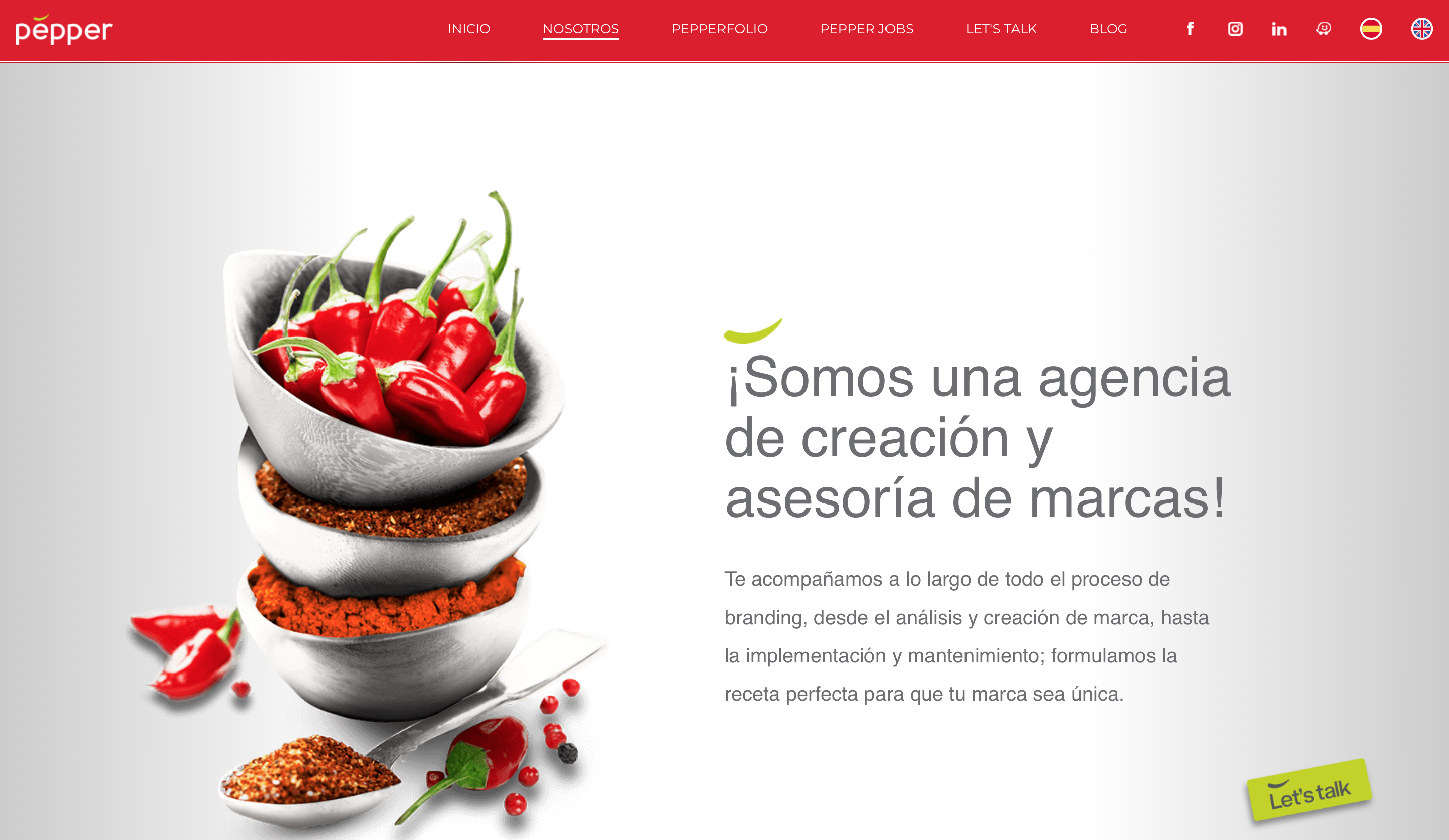 Sitio Web Pepper Design & Branding